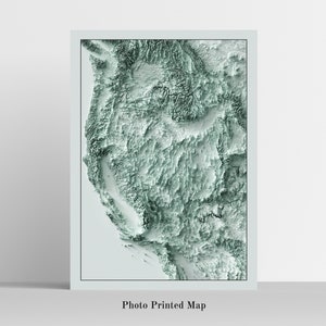 Western USA Map, Western United States Relief Map, Western USA Wall ...