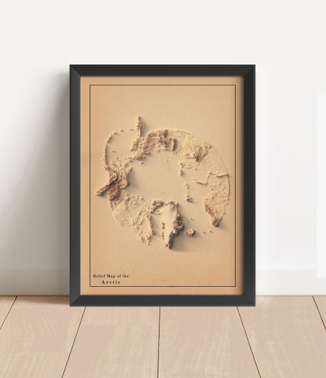Arctic Map, Arctic Relief Map, Arctic Wall Decor, Arctic Minimalist Map ...