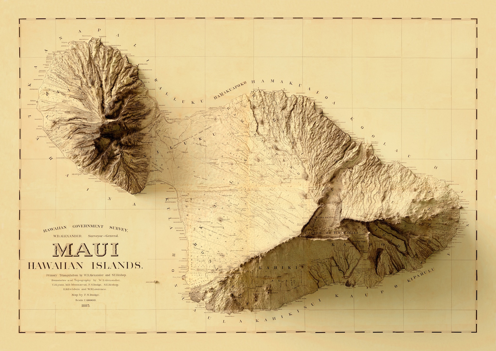 Maui Island Map Hawaii Map Maui Relief Map Maui Vintage - Etsy