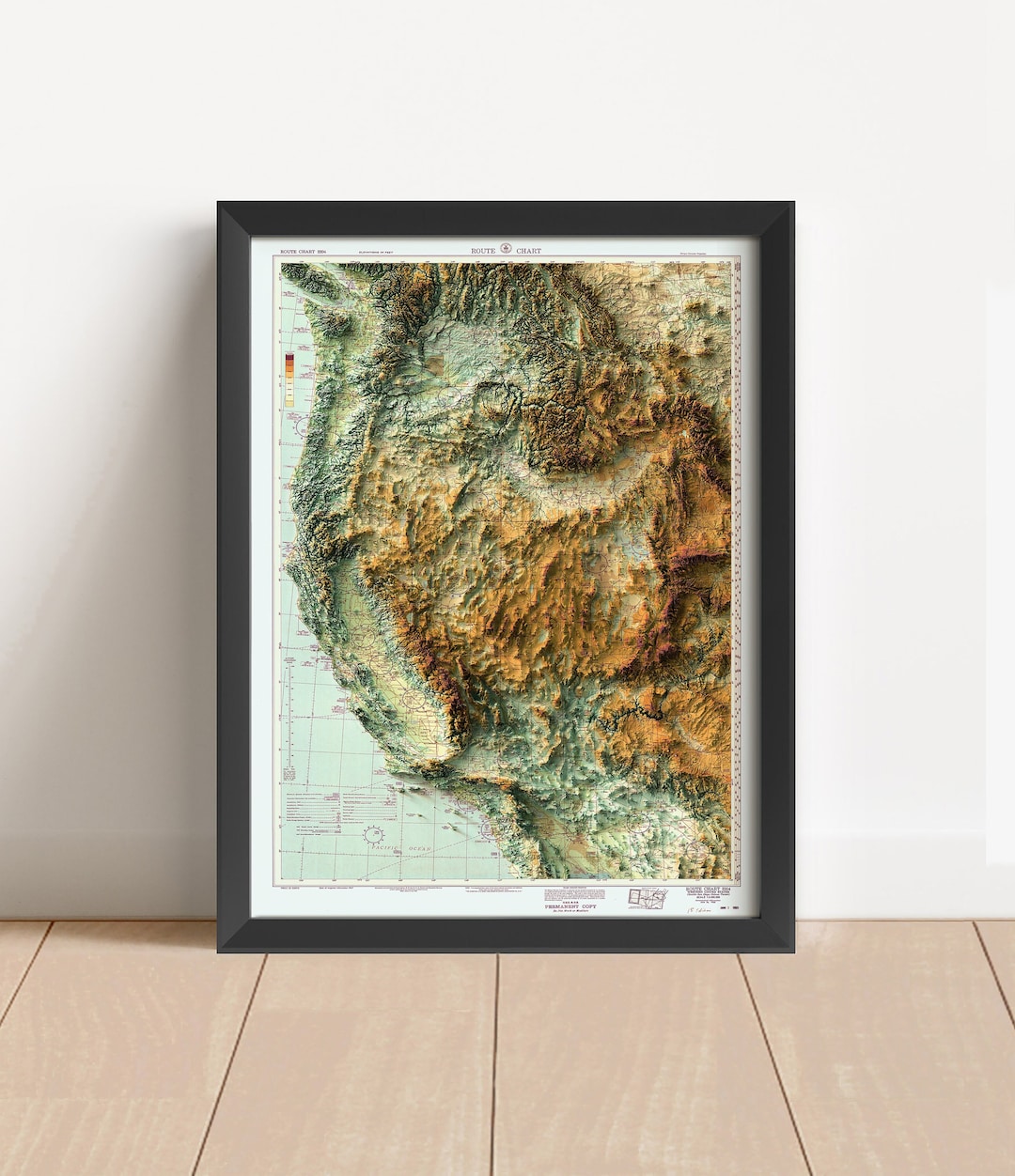 Western USA Vintage Relief Map, Based on 1950 Original | Western United ...