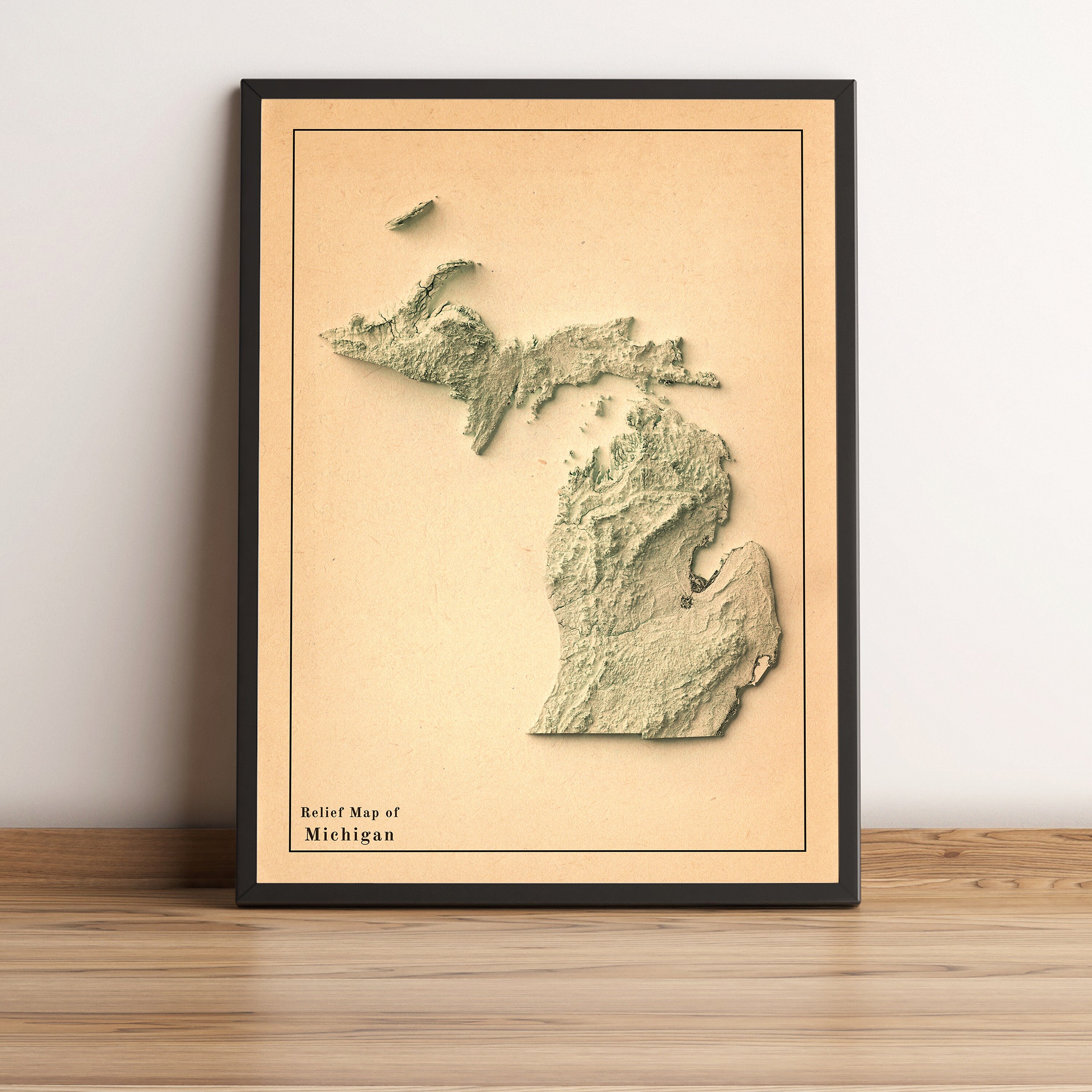 Michigan Map set With Two Maps, Michigan Printable Map, Michigan Wall ...
