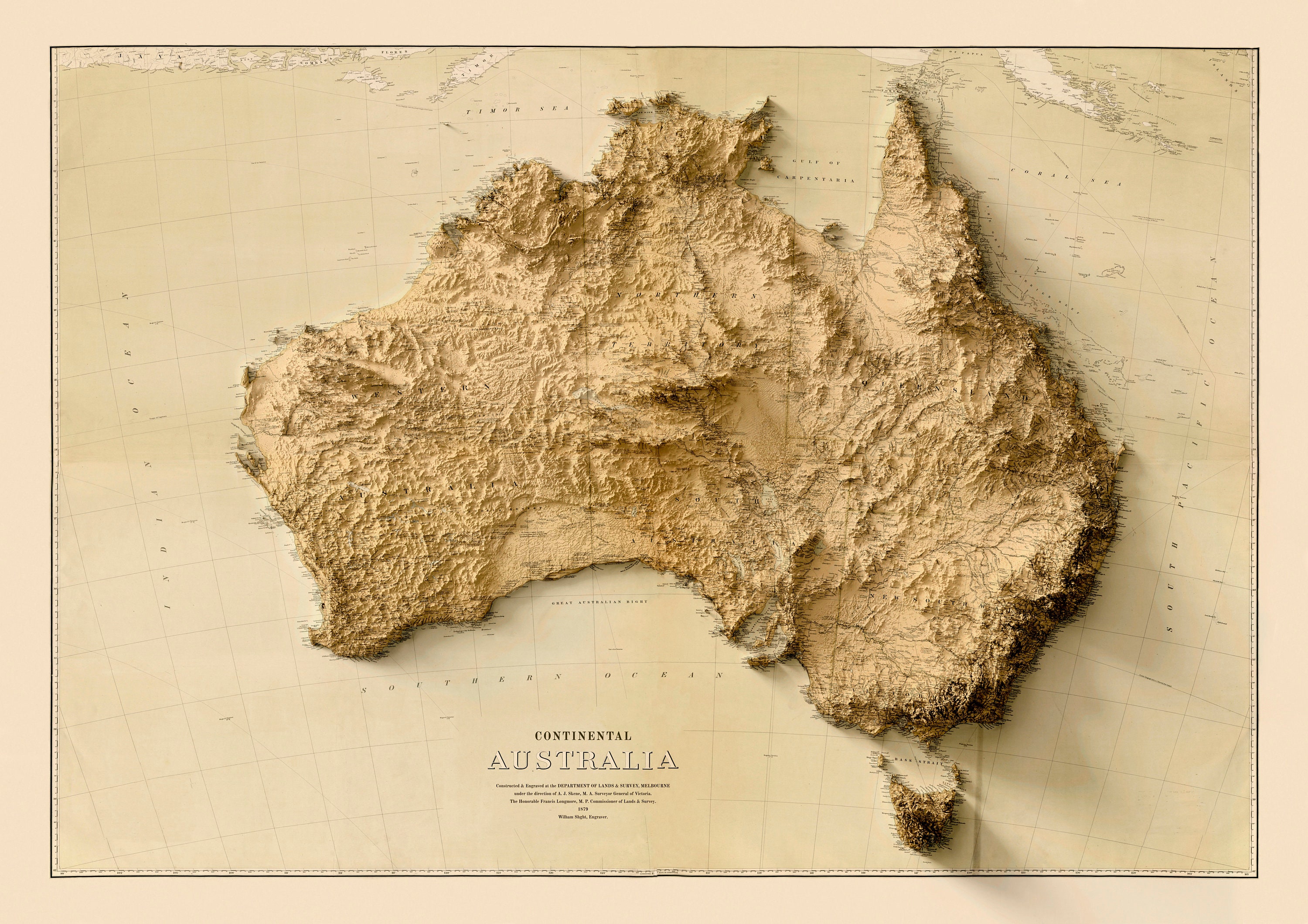 Australia Map Australia Relief Map Vintage Map of - Etsy Australia