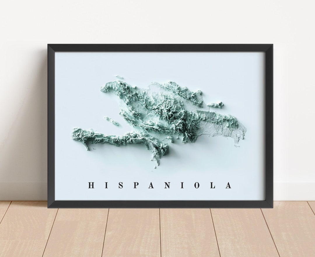 Hispaniola Island Map, Haiti Relief Map, Dominican Republic Map ...