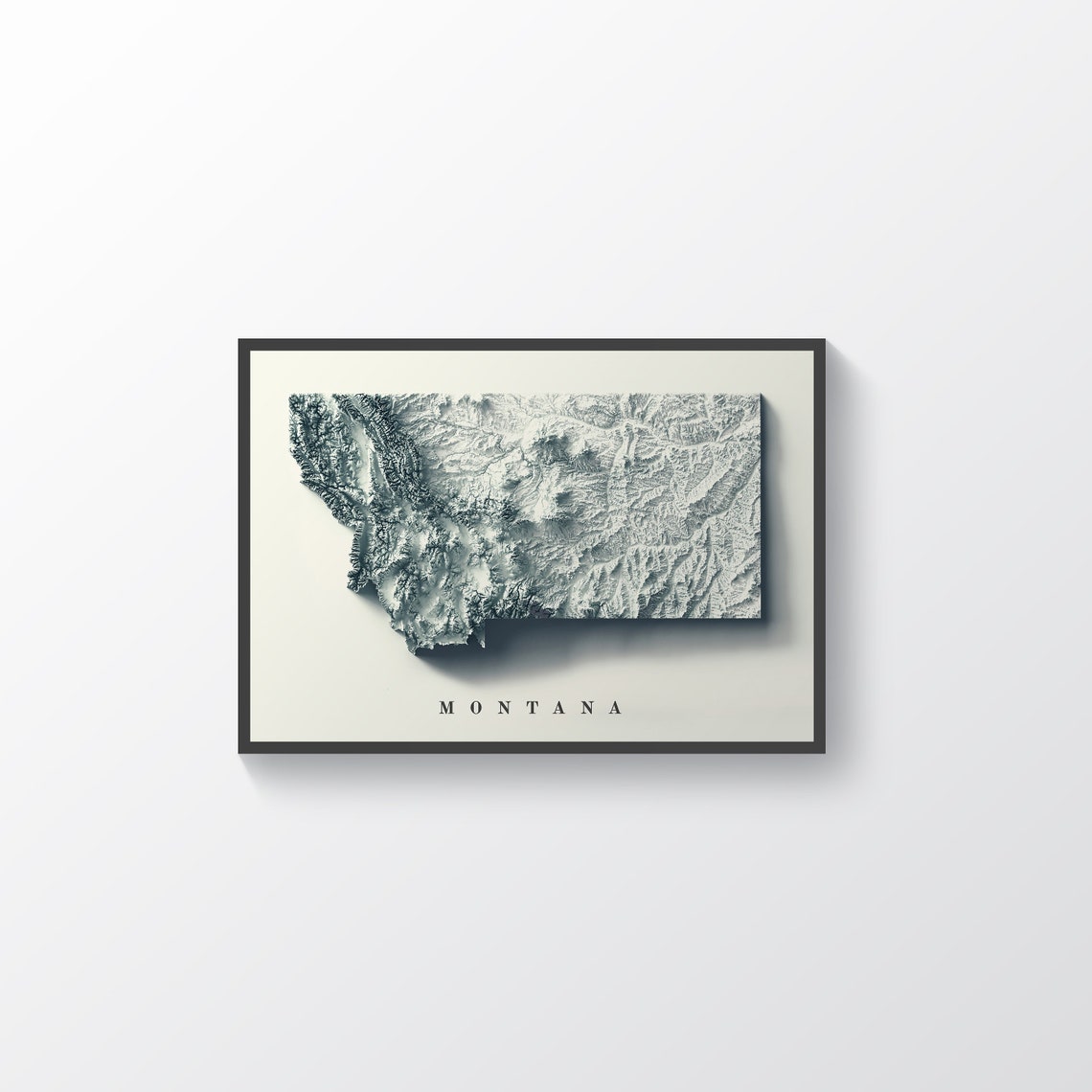 Montana Minimalist Relief Map | Montana Wall Art | Montana Framed Print ...