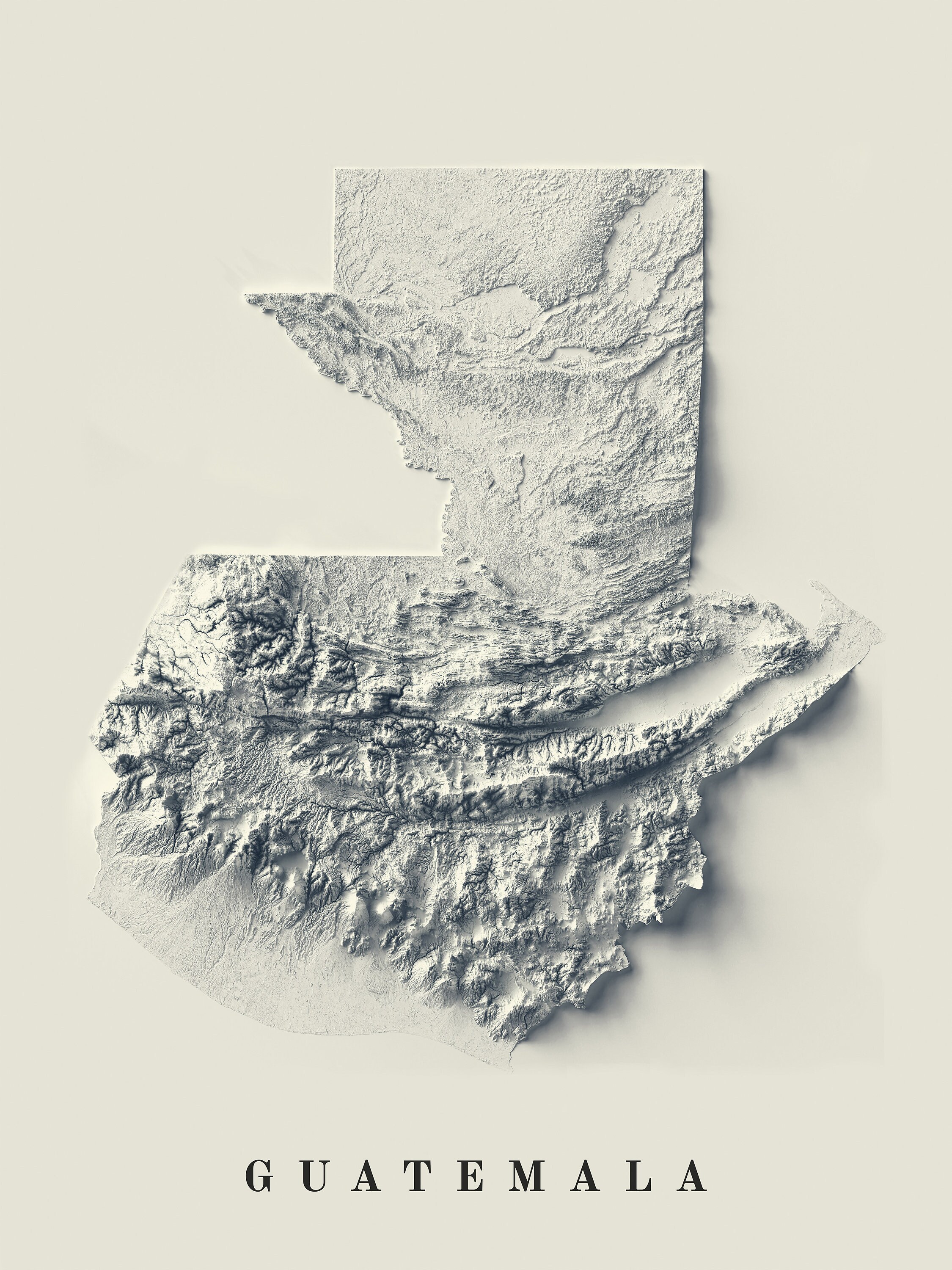 Guatemala Map set With Two Maps, Guatemala Relief Map, Guatemala Wall ...