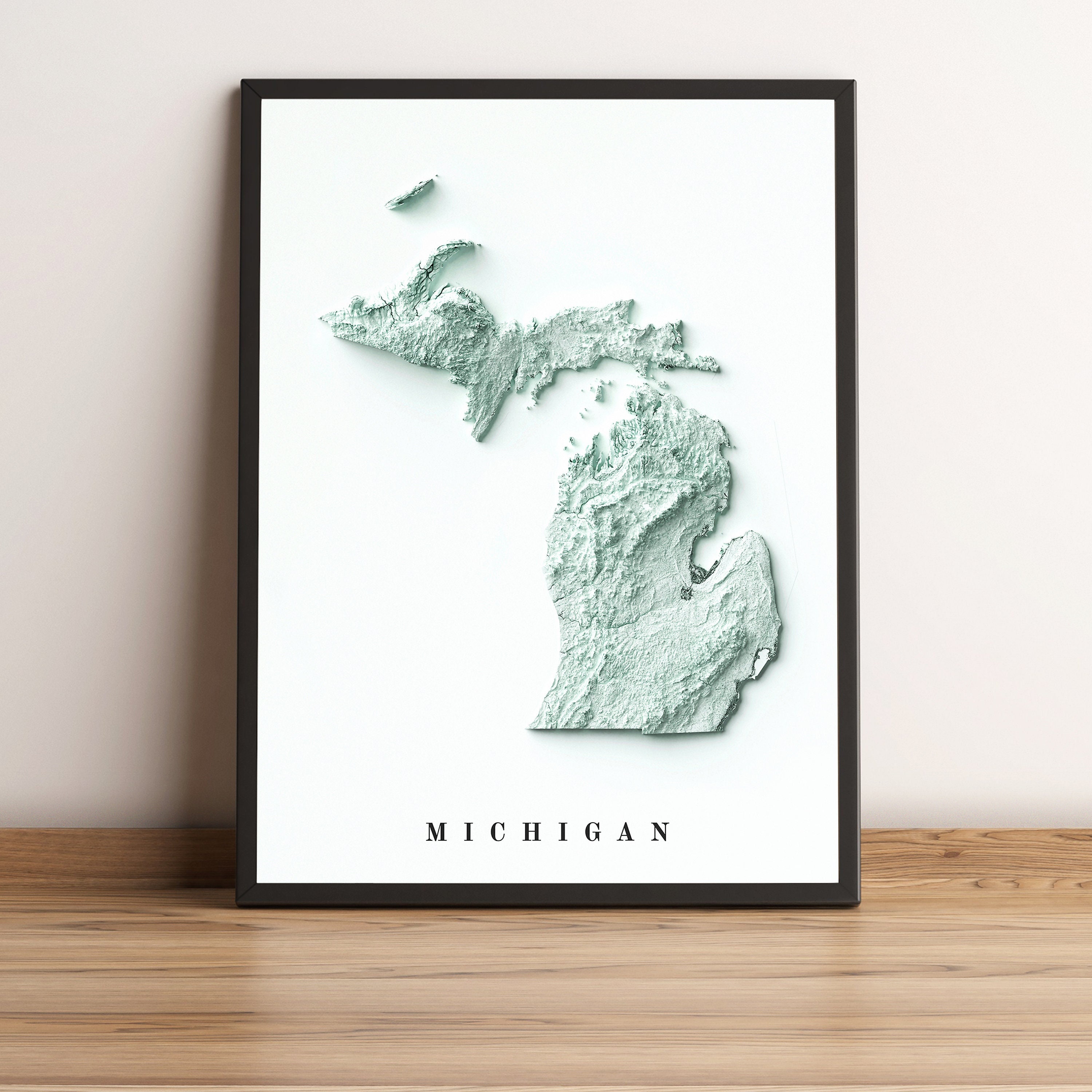 Michigan Map set With Two Maps, Michigan Printable Map, Michigan Wall ...
