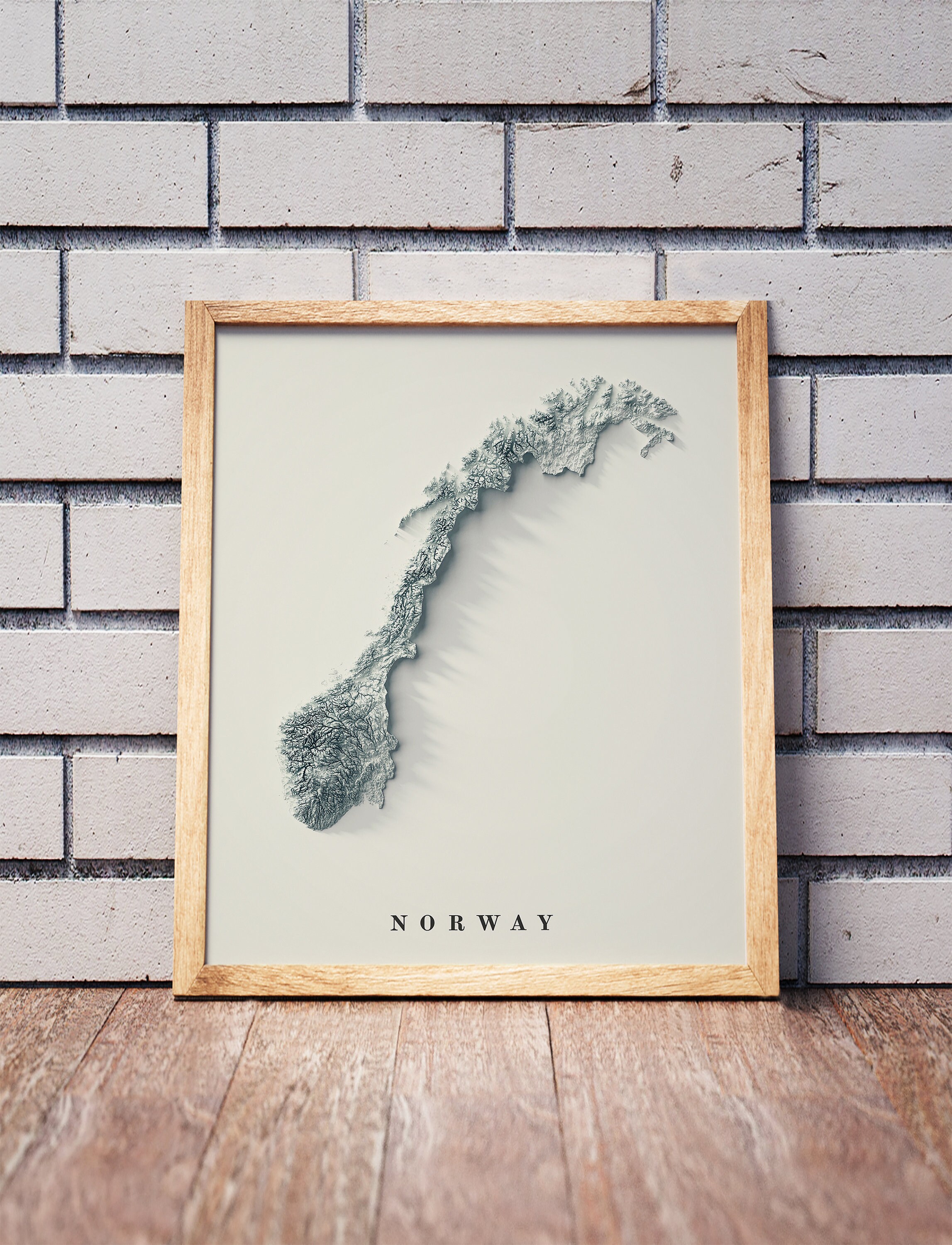 Norway Map, Norway Relief Map, Norway Wall Decor, Norway Minimalist Map ...