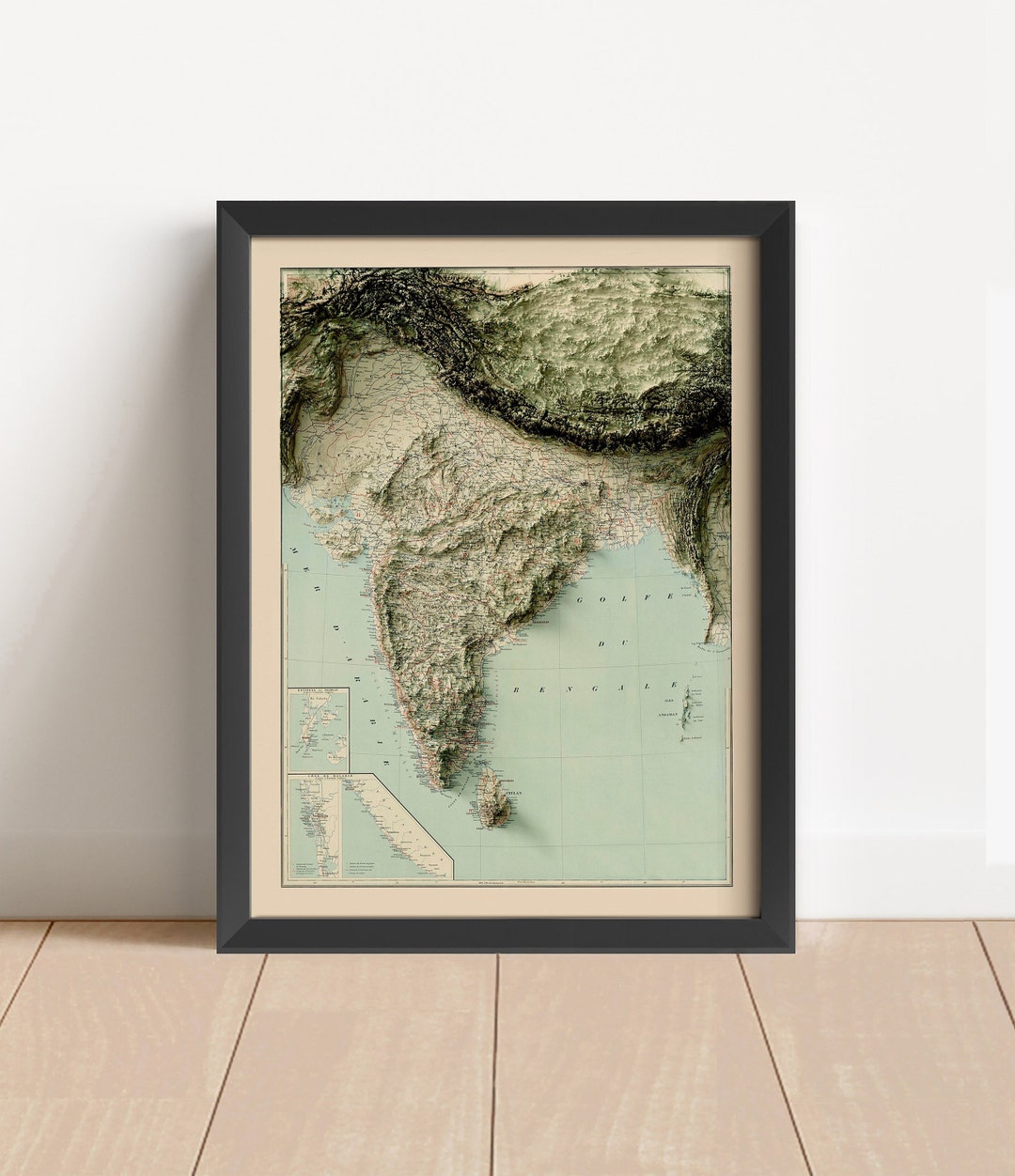 India Map (1907), India Relief Map, India Wall Decor, India Vintage Map ...
