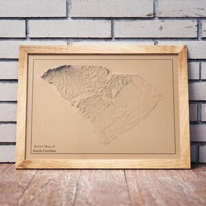 South Carolina Map, South Carolina Relief Map, South Carolina Wall ...