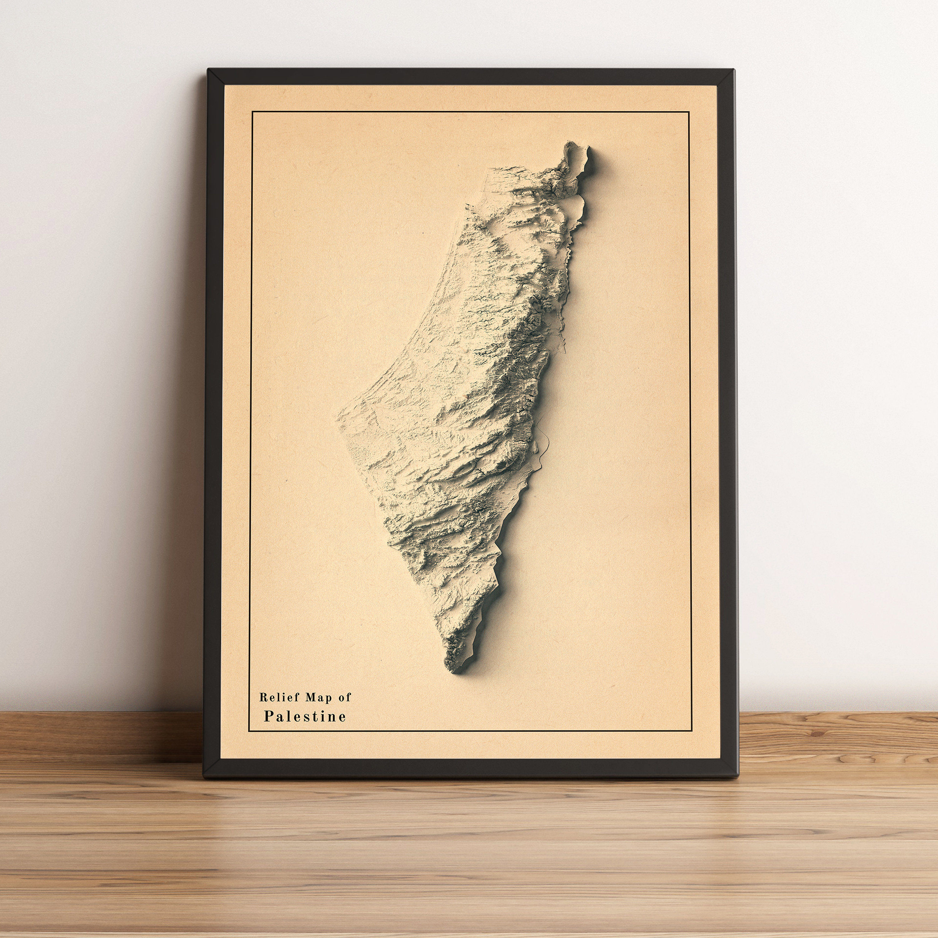 Palestine Minimalist Relief Map | Palestine Wall Art | Palestine Framed ...