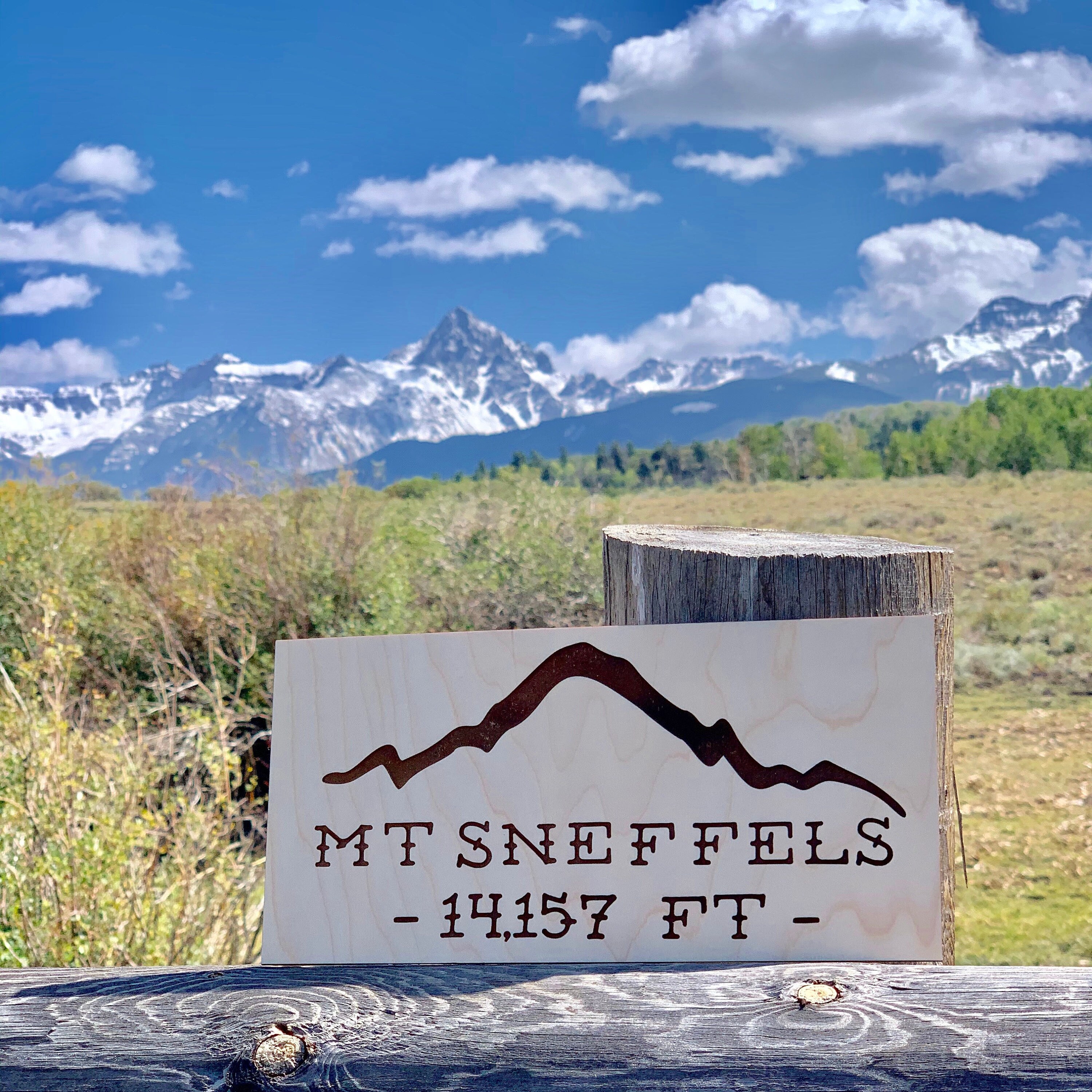 Vintage Floral Patterned Wood 14er Summit Sign Free Shipping Laser ...