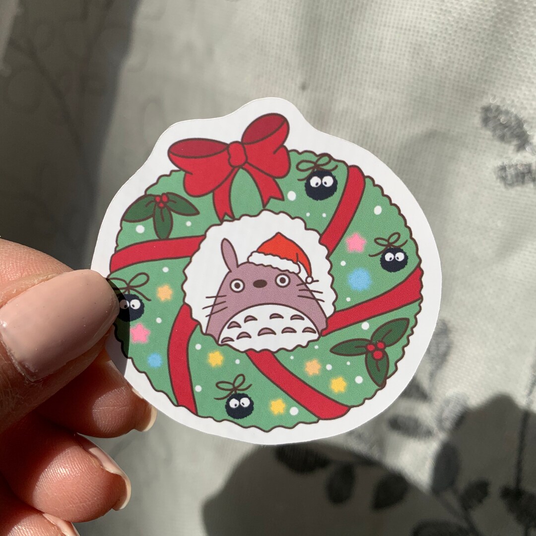 Ghibli Inspired Christmas Wreath, Anime Sticker, Soots Sticker, Hayao ...