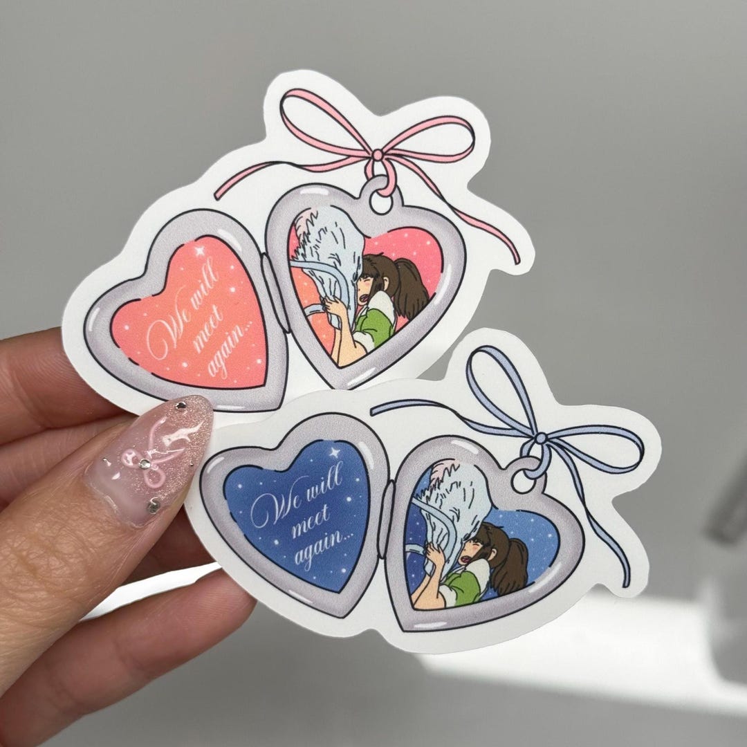 Spirited Away Haku & Chihiro Sticker, Heart Locket Medallion Sticker ...