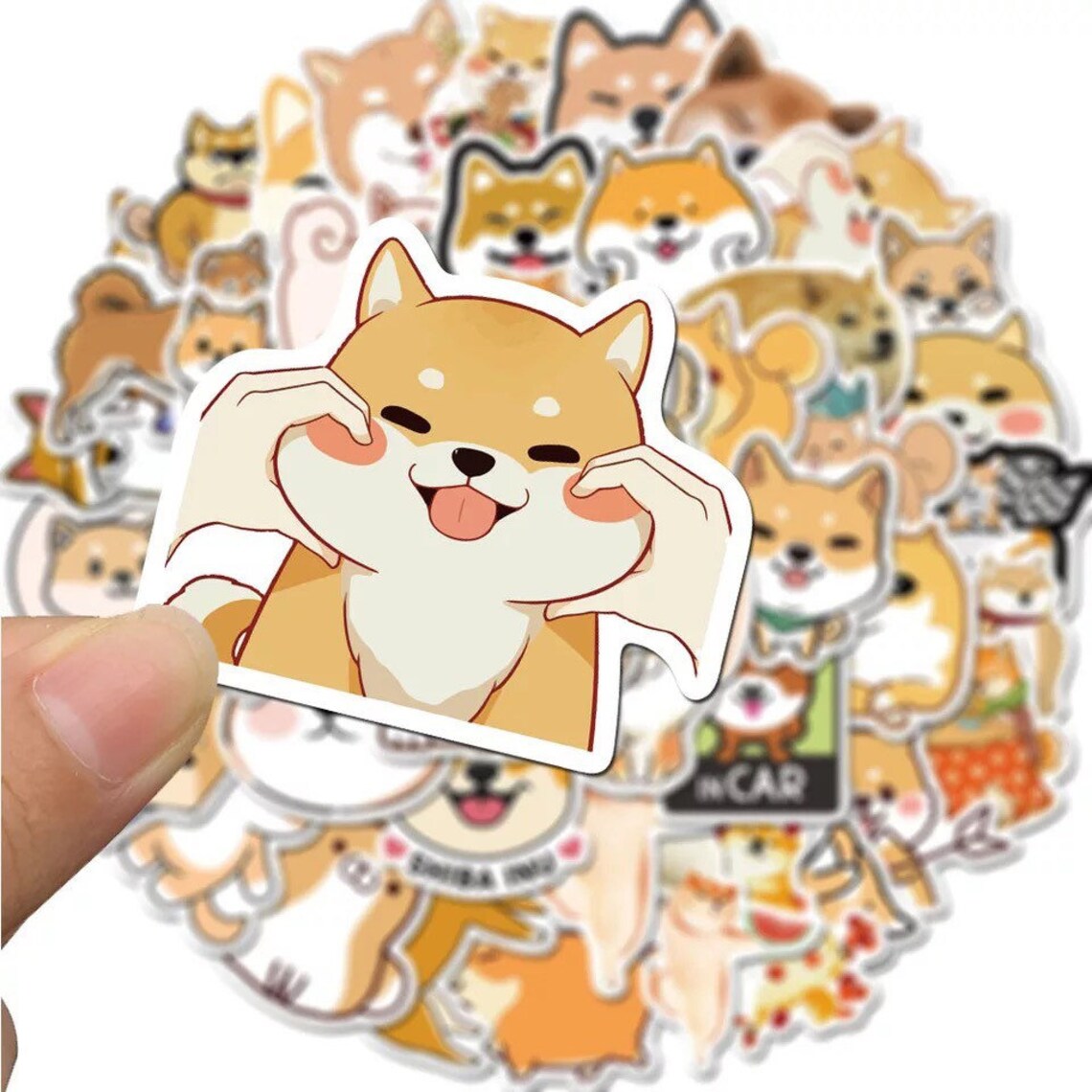 CHOOSE RANDOM Shiba Inu Stickers Waterproof Vinyl Stickers | Etsy