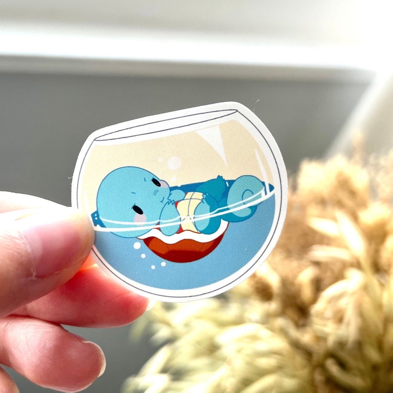 Cute Squirtle Turtle Sticker, Cartoon Sticker, Fish Bowl Sticker ...