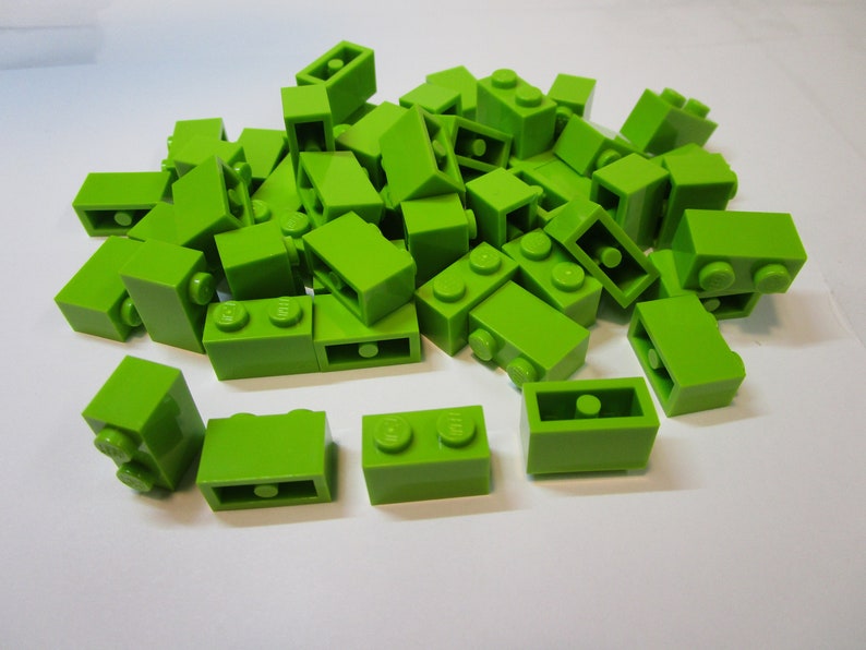 50 Lego 1 X 2 Lime Green Bricks - Etsy