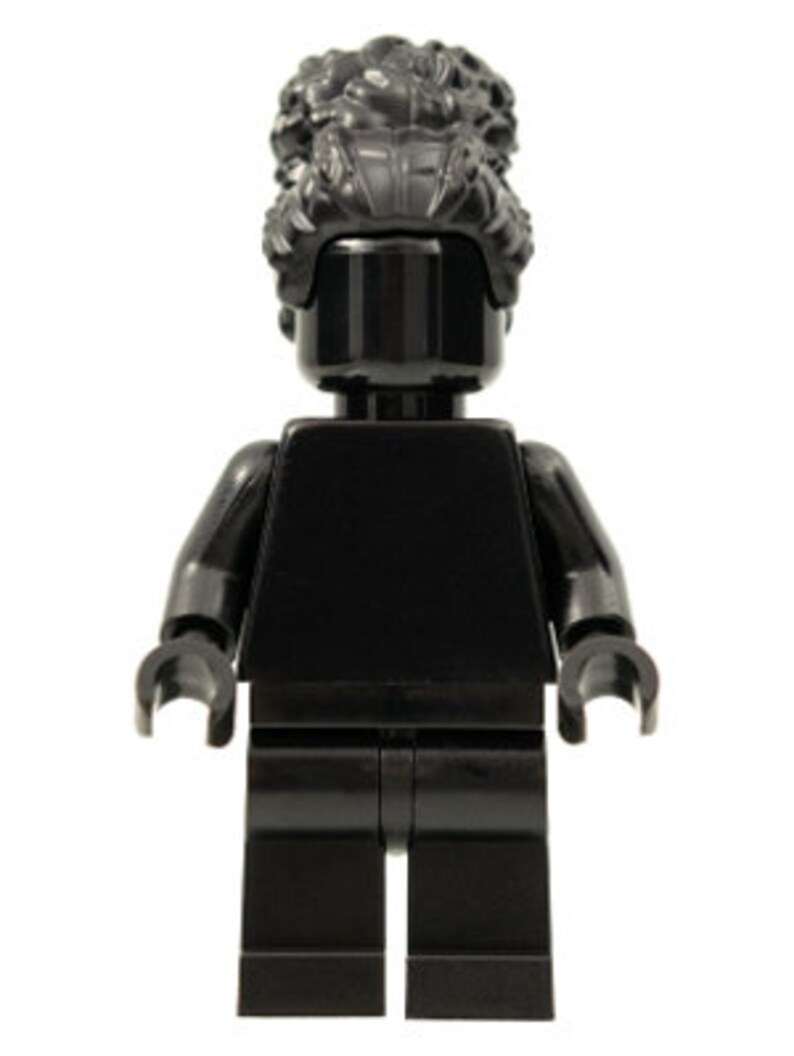 1 Lego Black Monochrome With Coiled High Bun Minifigure - Etsy