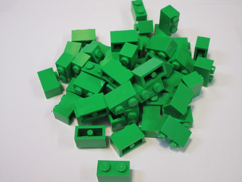 50 Lego Bright Green 1 X 2 Bricks | Etsy