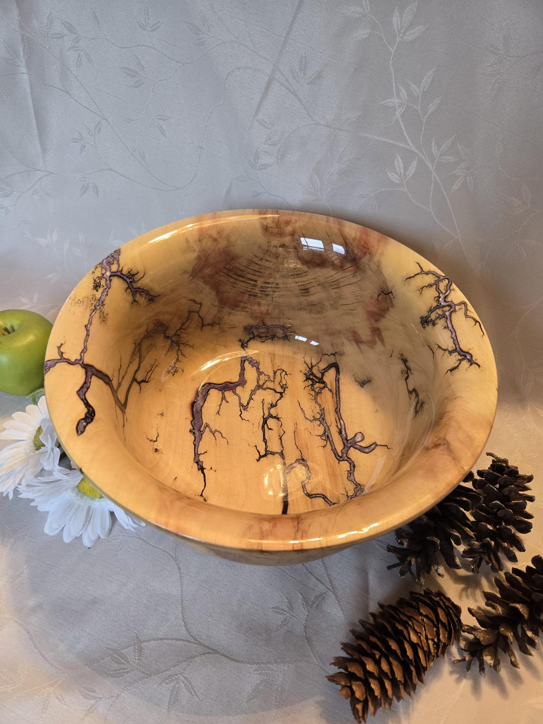 Box Elder, Flamed and Fracked With Epoxy Tint and Coating, Table Decor ...