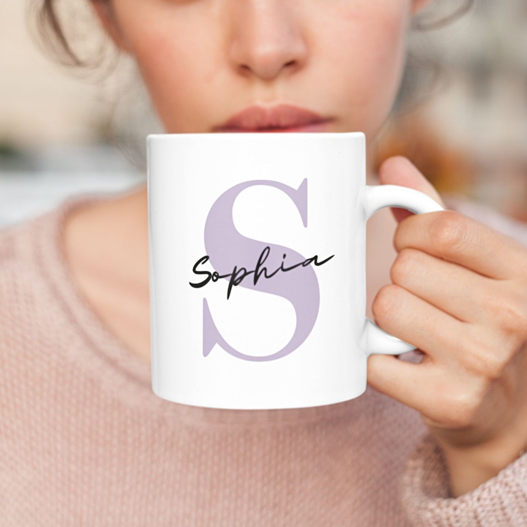 Personalized Initial Mug: Custom Letter Coffee Cup - Etsy