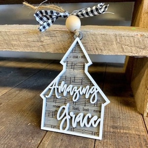 Amazing Grace Wooden Doubled Layered Church Ornament/hand - Etsy