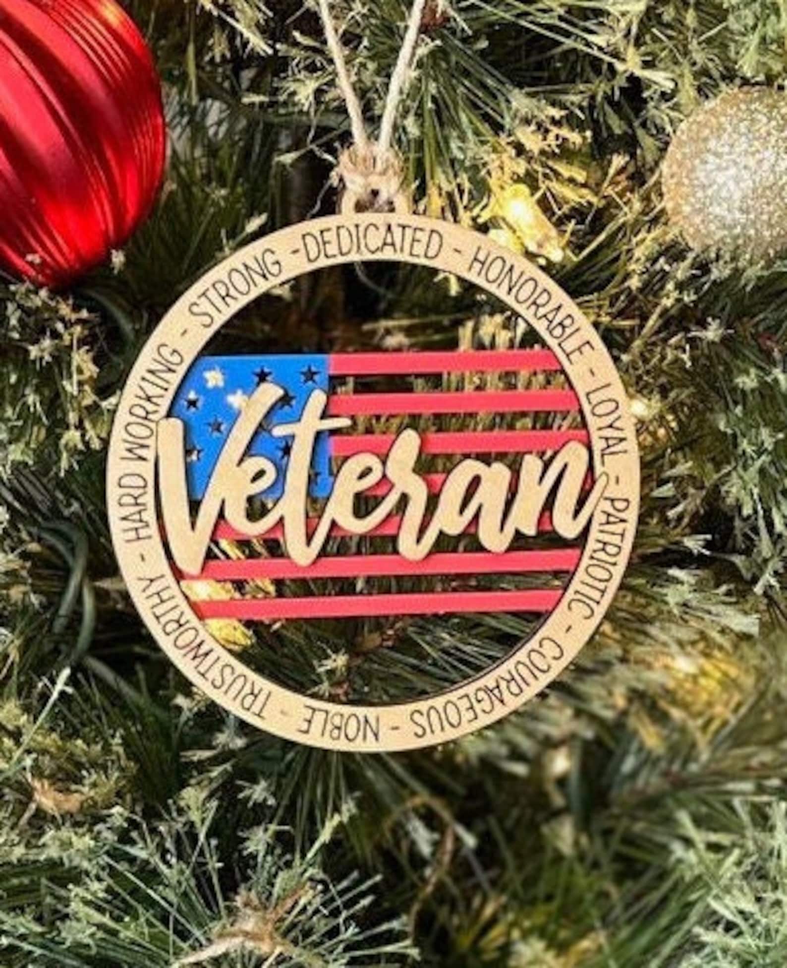 Double Sided Veteran Christmas Ornament/ Veteran Christmas - Etsy