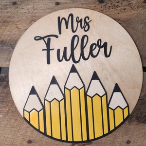 Wooden Teacher Door Hanger - Pencils, Teacher Appreciation Gift ...