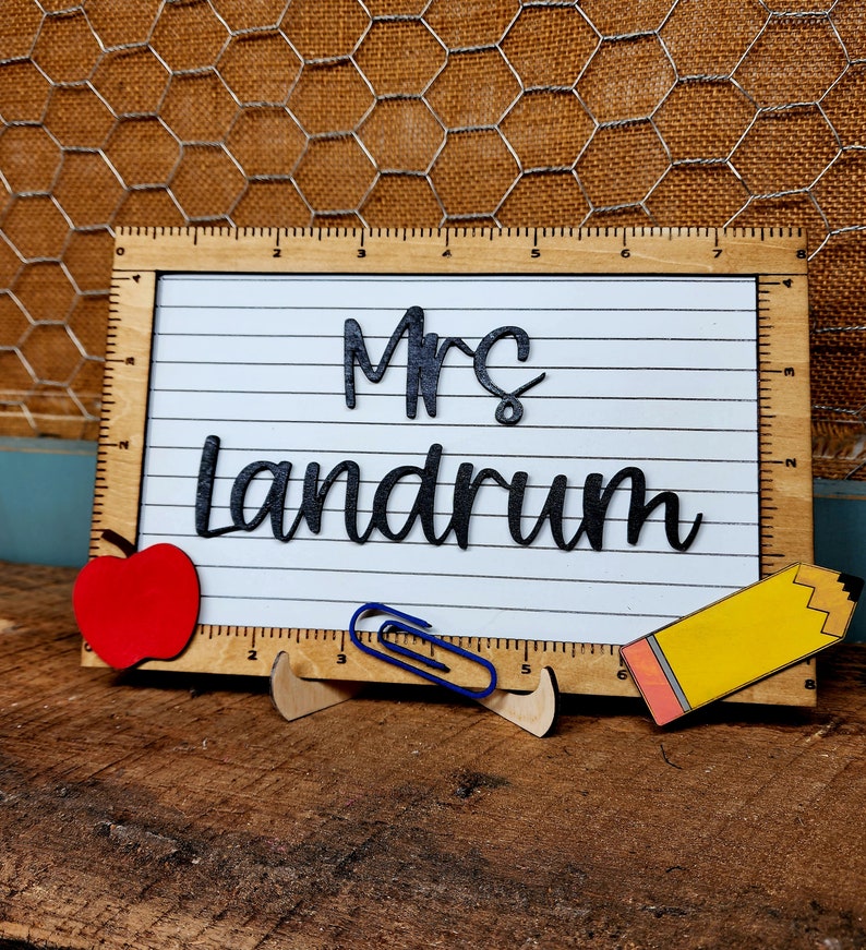 Personalized Teacher Desktop Sign With Stand/teacher - Etsy