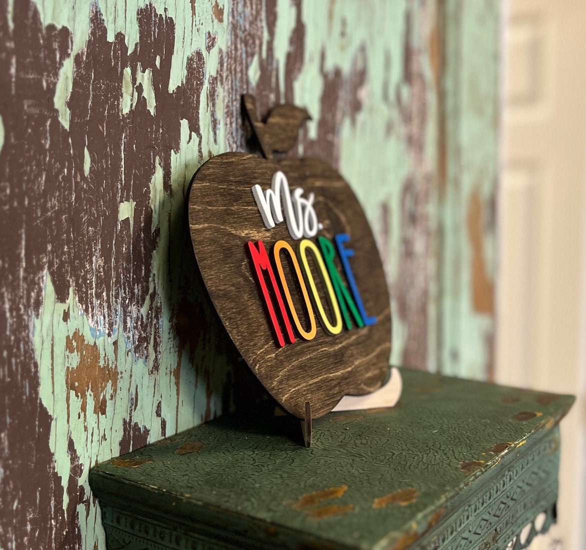 Personalized Teacher Desktop Sign With Stand/teacher - Etsy