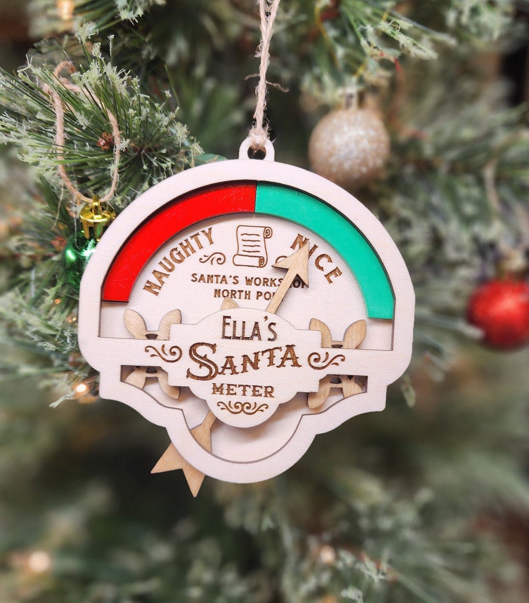 Personalized Santa Naughty or Nice Meter Ornament/ Santa Ornaments ...