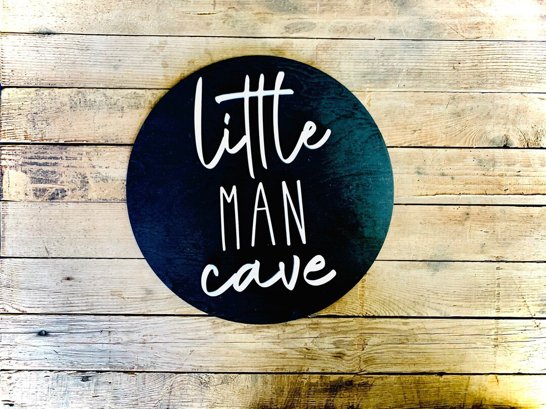 Baby Boy Nursery Sign Newborn Wall or Door Little Man Cave - Etsy