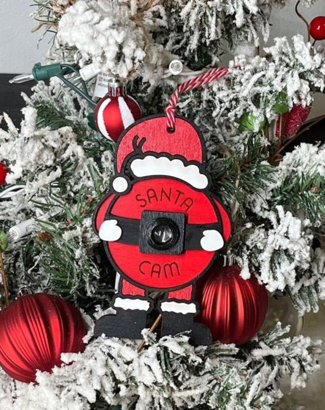 Handmade Santa Cam Ornament: Hand-painted Wood With Real Lens - Etsy