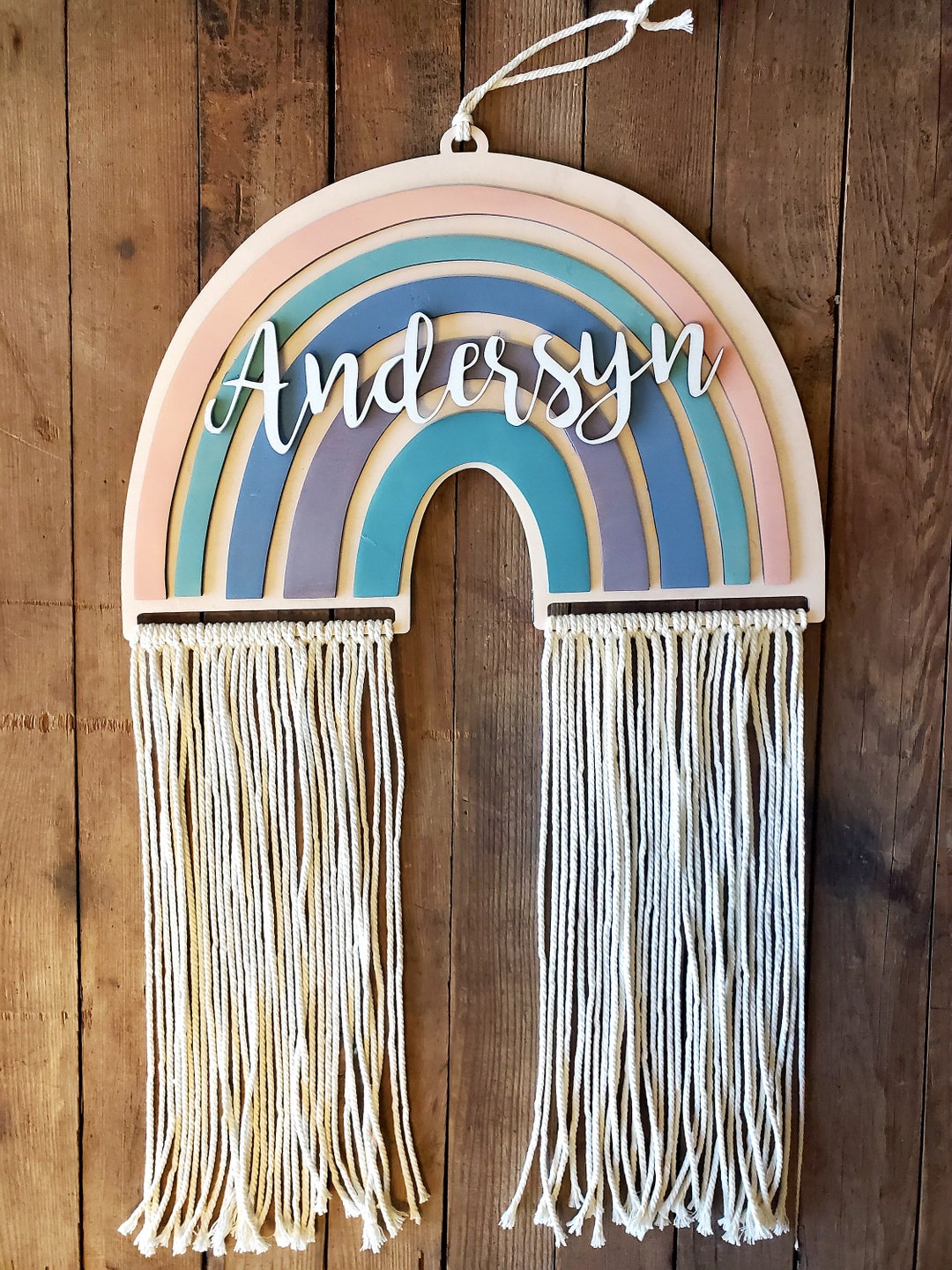 BOHO Rainbow Wall/door Hanger Personalized Option - Etsy