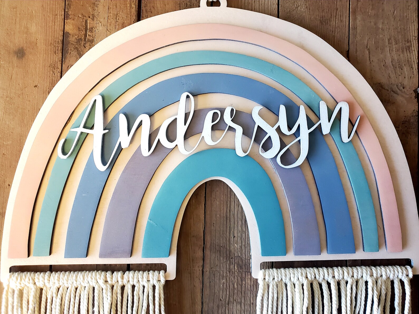 BOHO Rainbow Wall/door Hanger Personalized Option - Etsy
