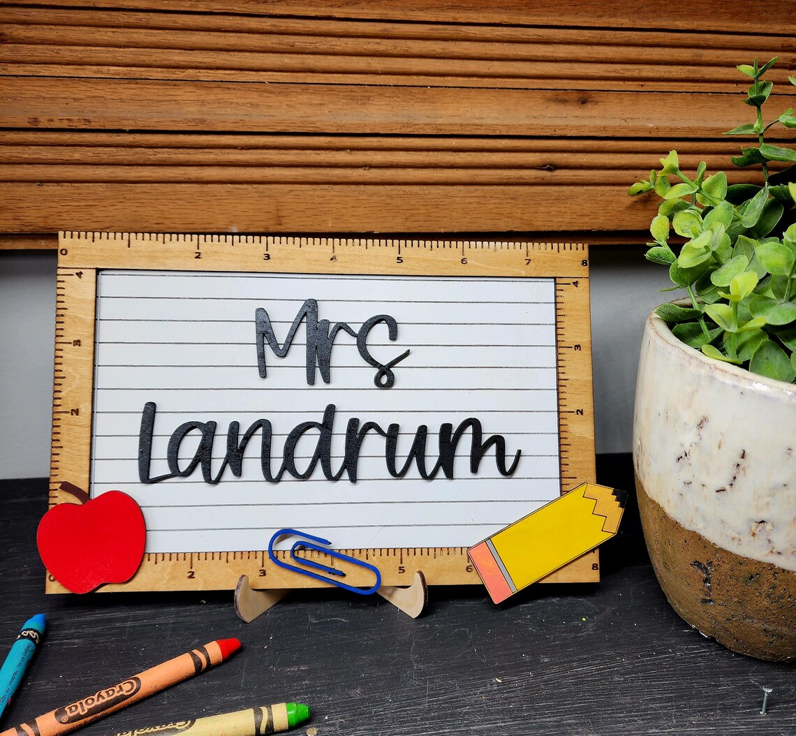 Personalized Teacher Desktop Sign With Stand/teacher - Etsy