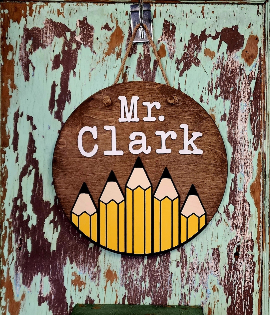 Wooden Teacher Door Hanger - Pencils, Teacher Appreciation Gift ...