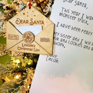 Letter to Santa Keepsake Ornament Personalized, Kids Personalized ...