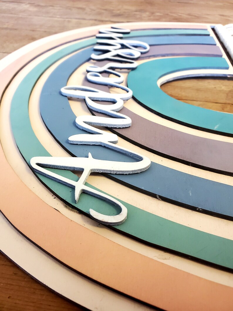 BOHO Rainbow Wall/door Hanger Personalized Option - Etsy