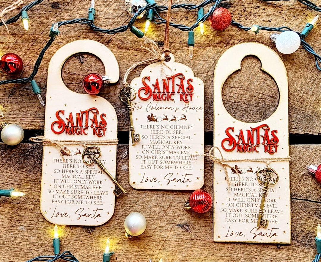 Personalized Santa's Magic Key Door Hanger: Christmas Ornament With ...