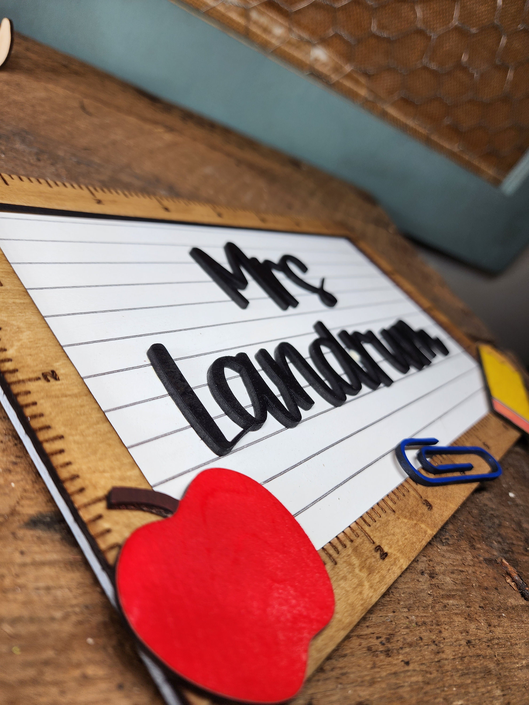 Personalized Teacher Desktop Sign With Stand/teacher - Etsy