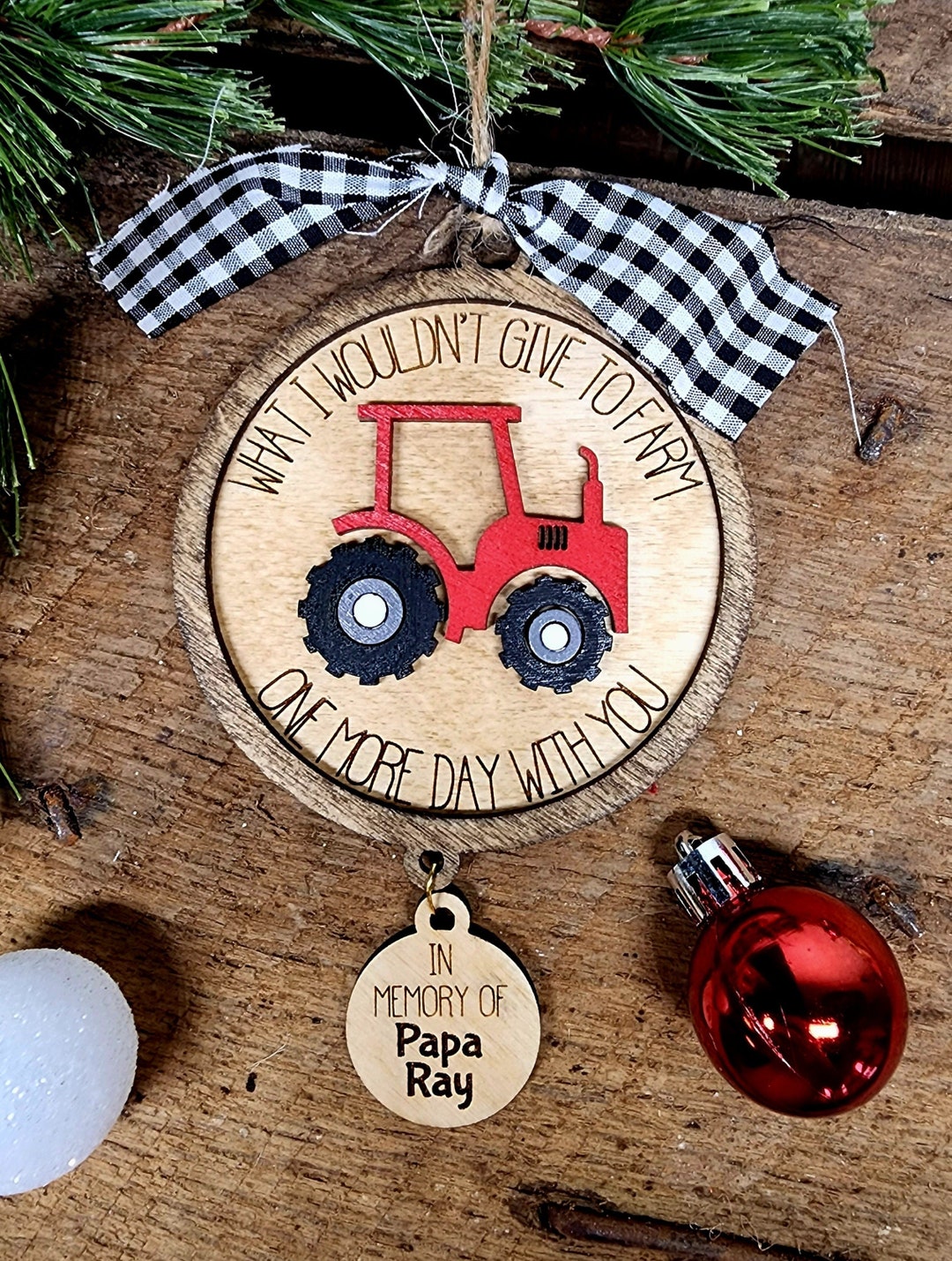 Hand Painted Tractor Ornament: Personalized Farm Memorial - Etsy