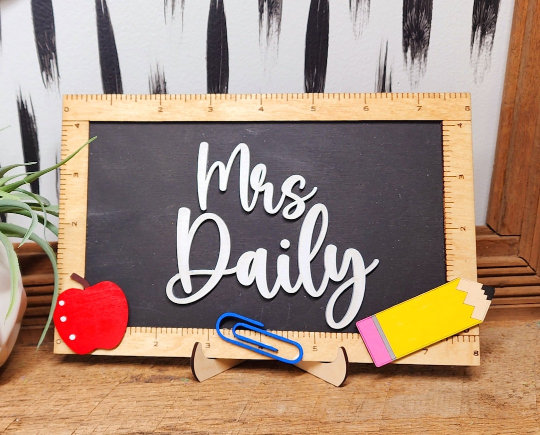Personalized Teacher Desktop Blackboard Sign With Stand/teacher ...