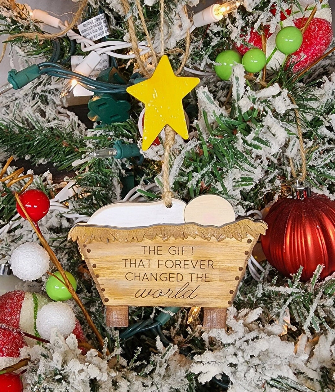 The Gift That Forever Changed the World Ornament/hand Painted Ornament ...