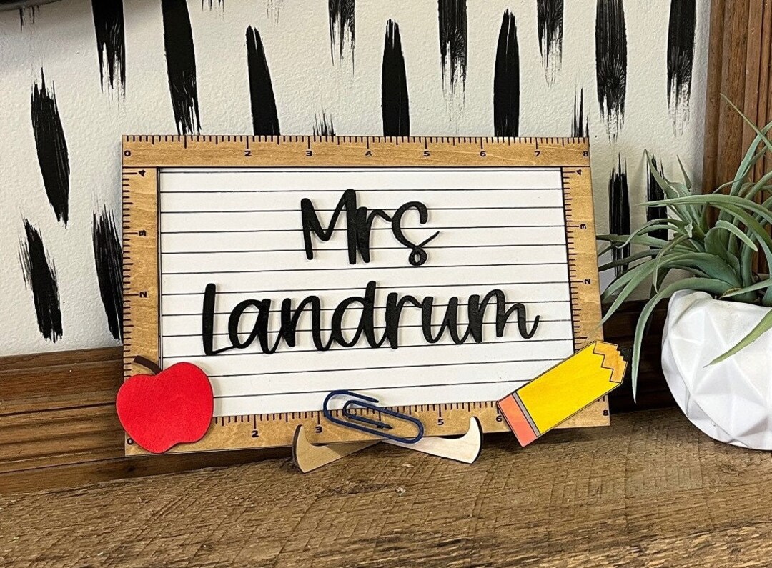 Personalized Teacher Desktop Sign With Stand/teacher - Etsy