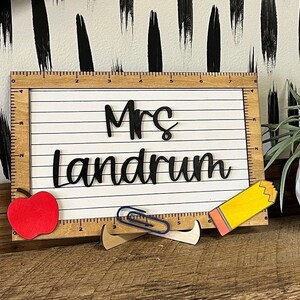 Personalized Teacher Desktop Sign With Stand/teacher - Etsy