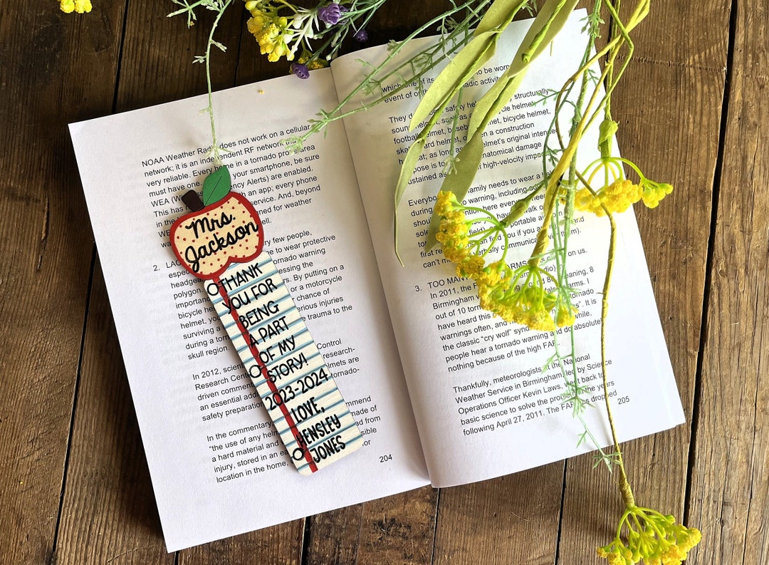 Personalized Teacher Bookmark, Teacher Gift, Teacher Appreciation Gift ...