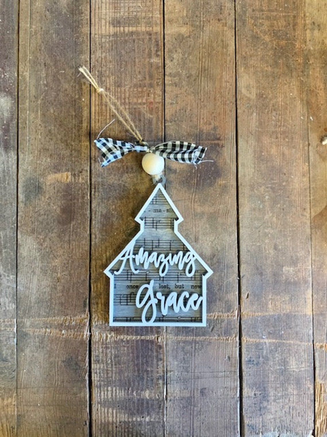 Amazing Grace Wooden Doubled Layered Church Ornament/hand - Etsy