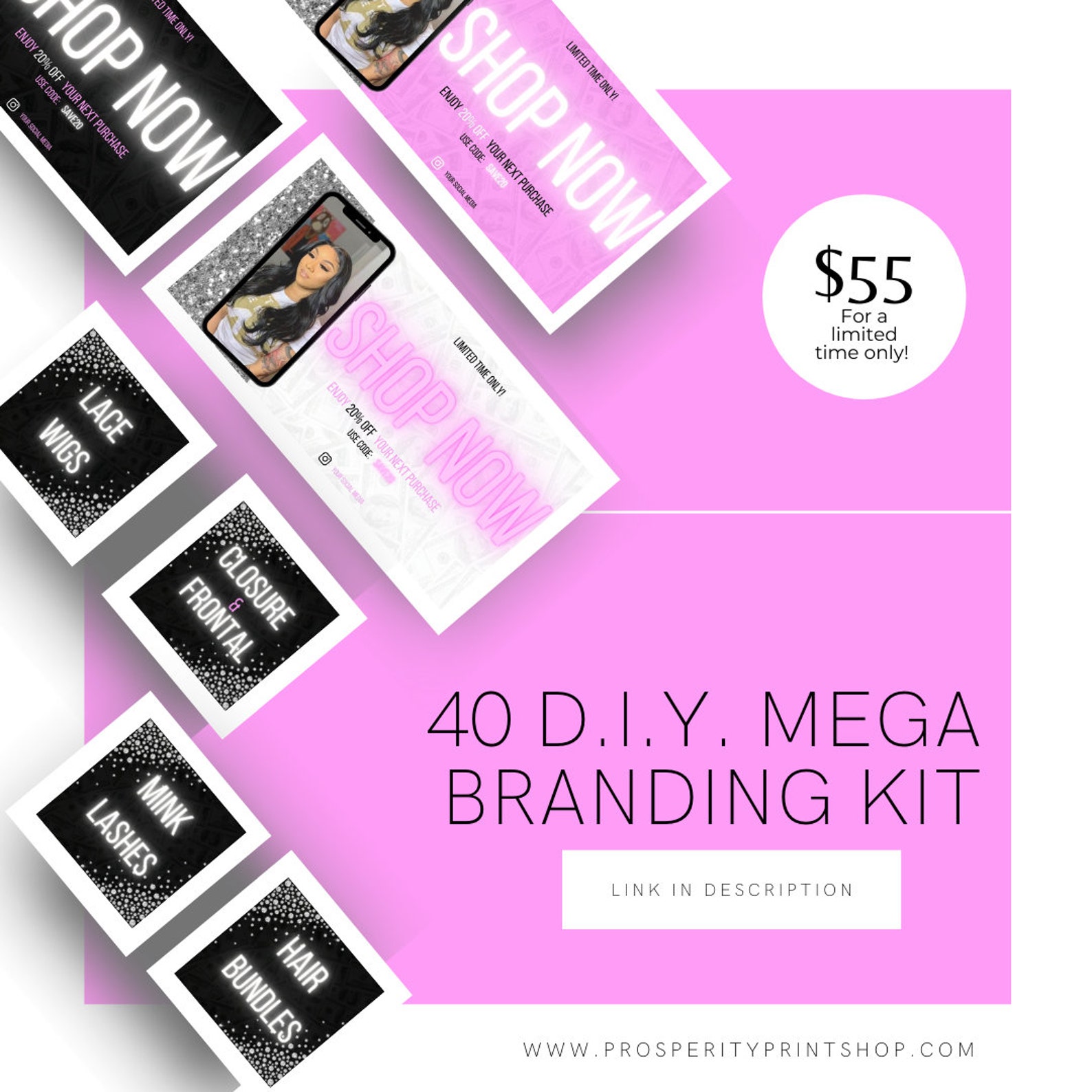 40 D.I.Y. Mega Brand Kit for boutique Instagram Story Web | Etsy