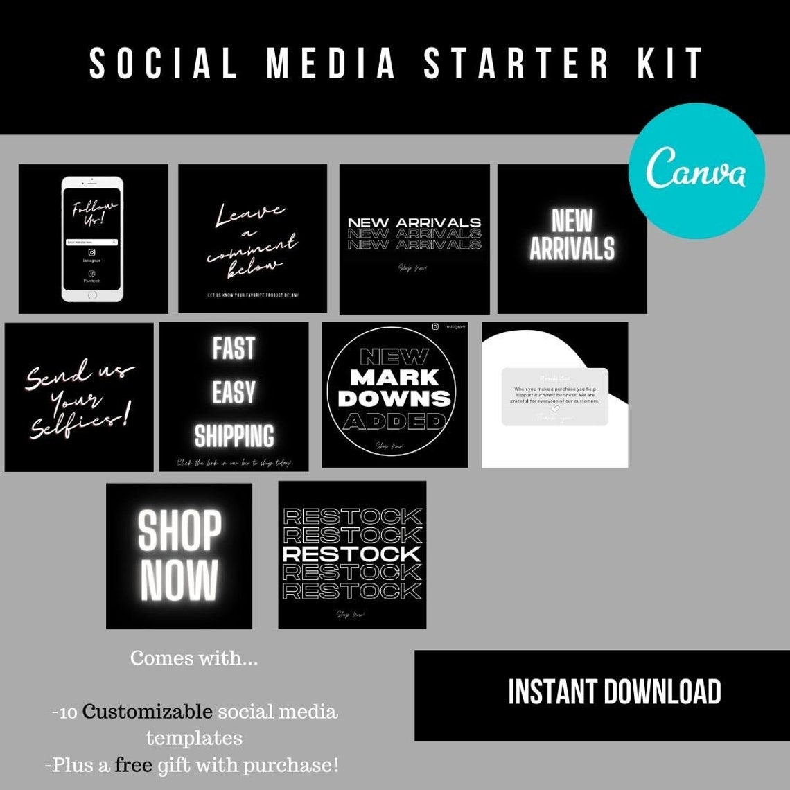 10 Instagram Post for Boutique and Shops Social Media Kit - Etsy