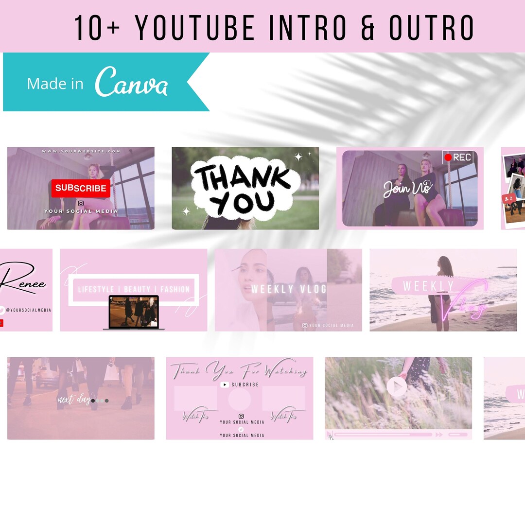 DIY 10 Intro & Outro Youtube Branding Kit L Personalized Intro, Outro ...
